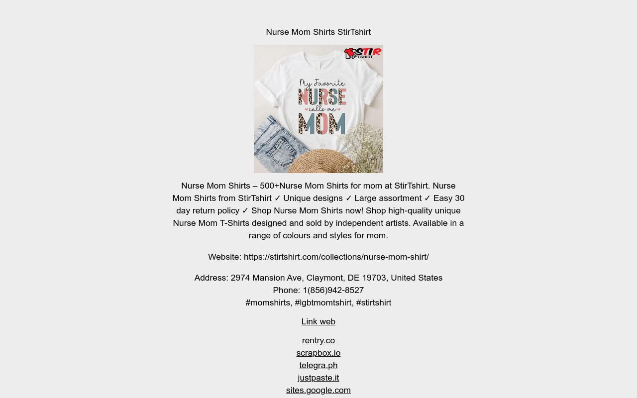 Nurse Mom Shirts StirTshirt